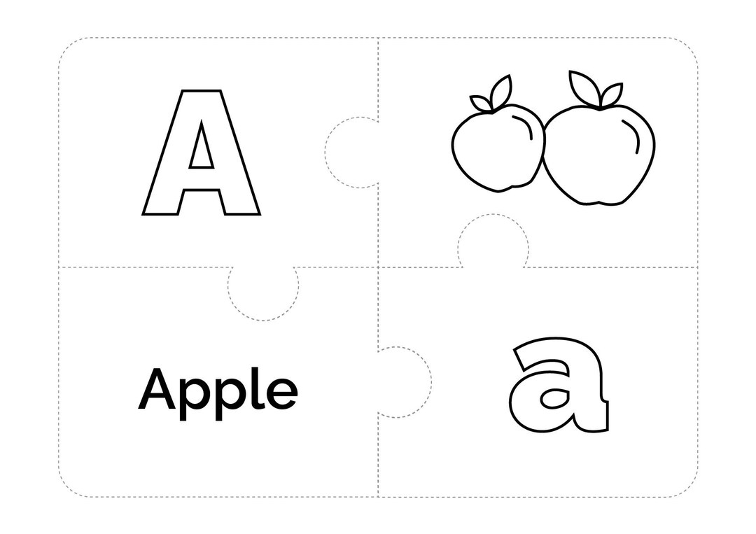 Set of English Alphabet Puzzle Flashcards for Kindergarten. - Etsy