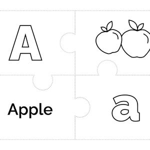 Set of English Alphabet Puzzle Flashcards for Kindergarten. - Etsy