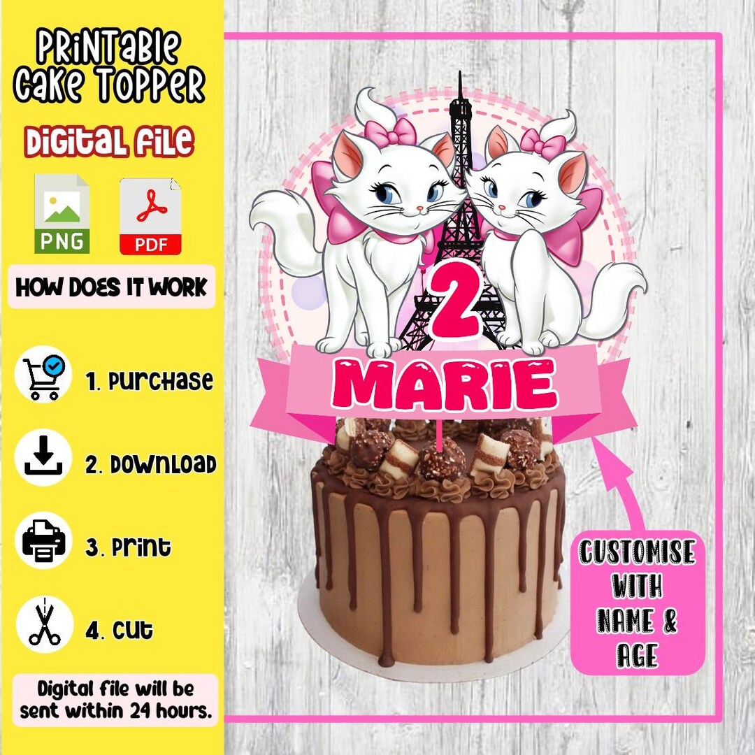 Personalized Cake Topper DIGITAL FILE, Birthday Cake Topper, Printable ...