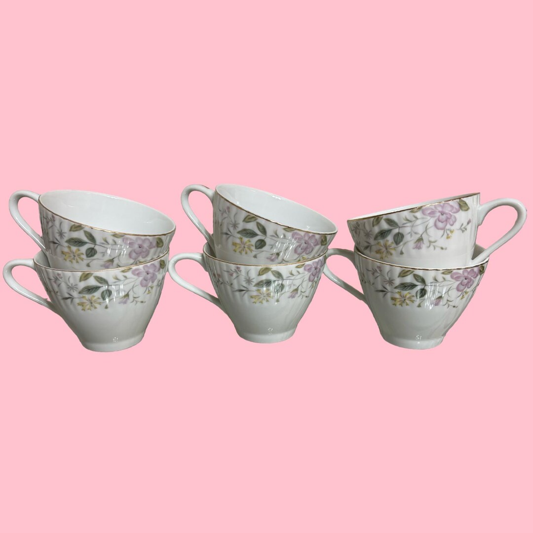 Vintage Grant Crest Tea Cups and Saucers: Spring Serenade Fine China ...