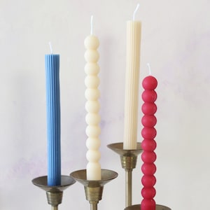 Bubble and Textured Lined Taper Candles, Candlesticks - Soy Wax Candle ...
