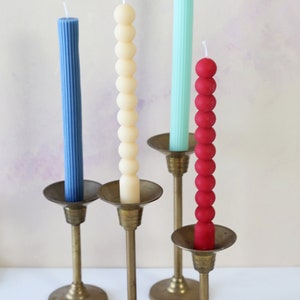 Bubble and Textured Lined Taper Candles, Candlesticks - Soy Wax Candle ...