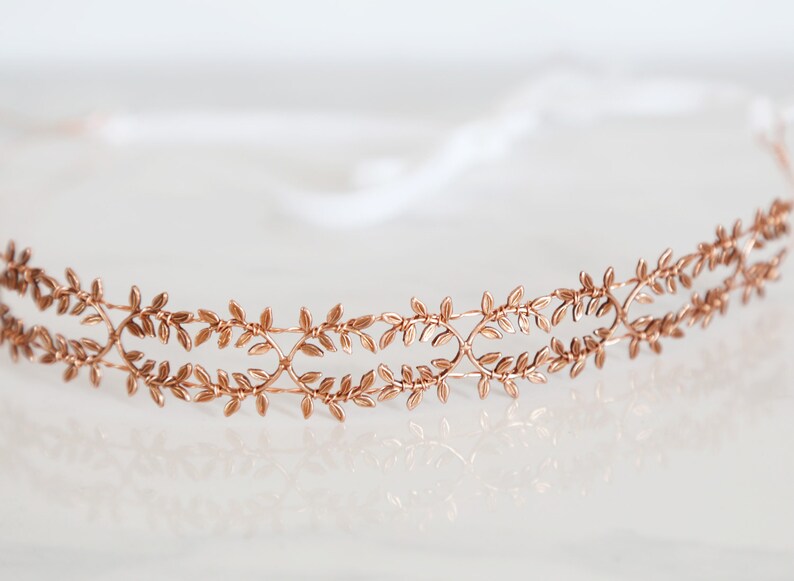 Rose Gold Fern Leaf Bridal Hair Piece Crown Bridal Hair | Etsy