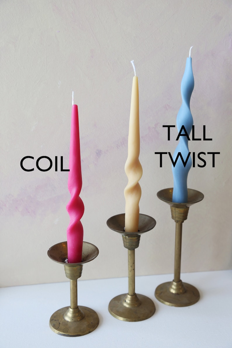 Tall Twist and Coil Taper Candles, Candlesticks - Soy Wax Candle, Home ...