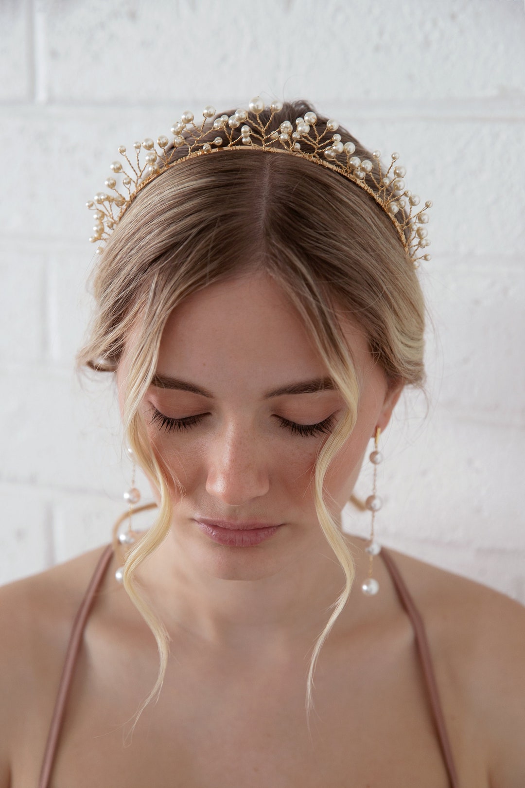 Madeline - Pearl Branch Crown, Headband, Tiara, Pearl Wedding Head ...