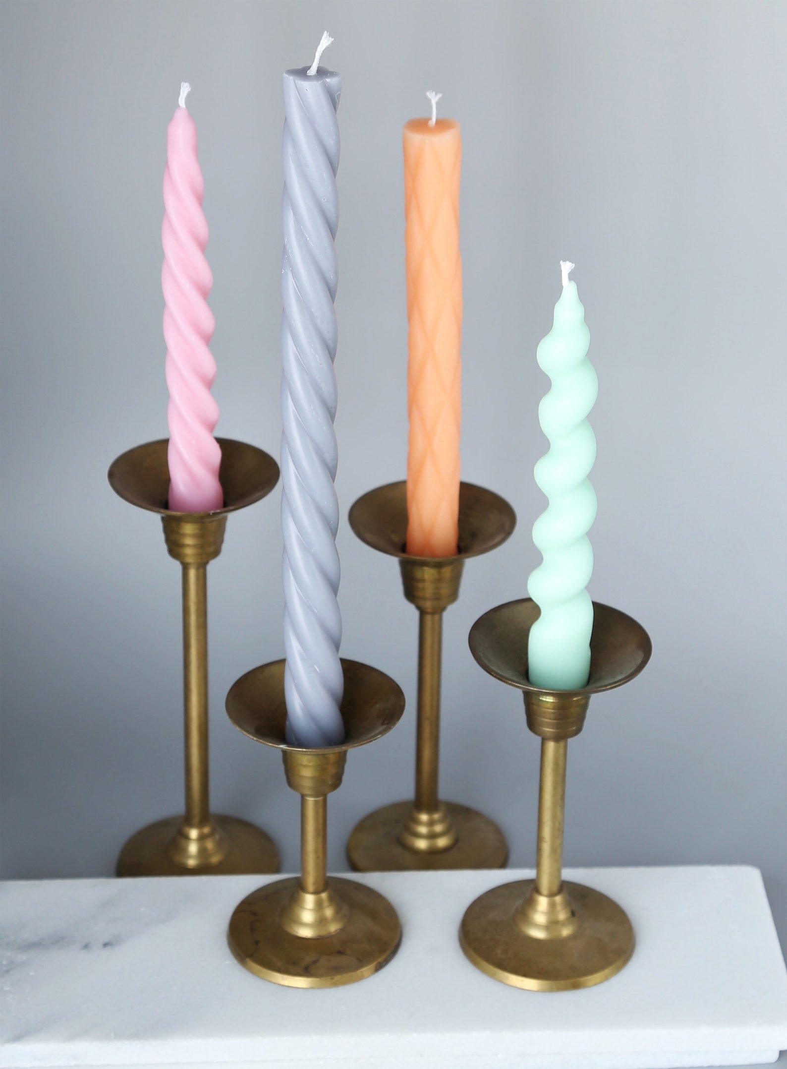 Taper Candles Candlesticks Classic Twisted Spiral - Etsy