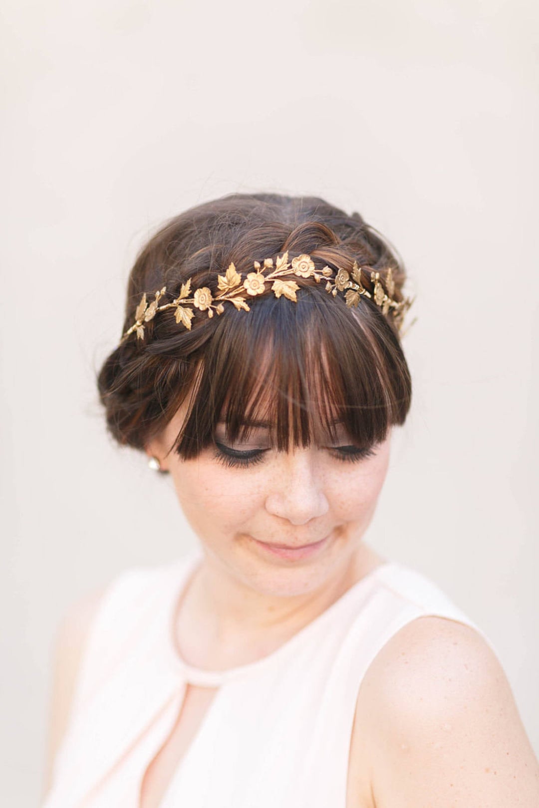 Wildflower Crown - A Bridal Crown Headband of Lovely Golden, Rose Gold ...