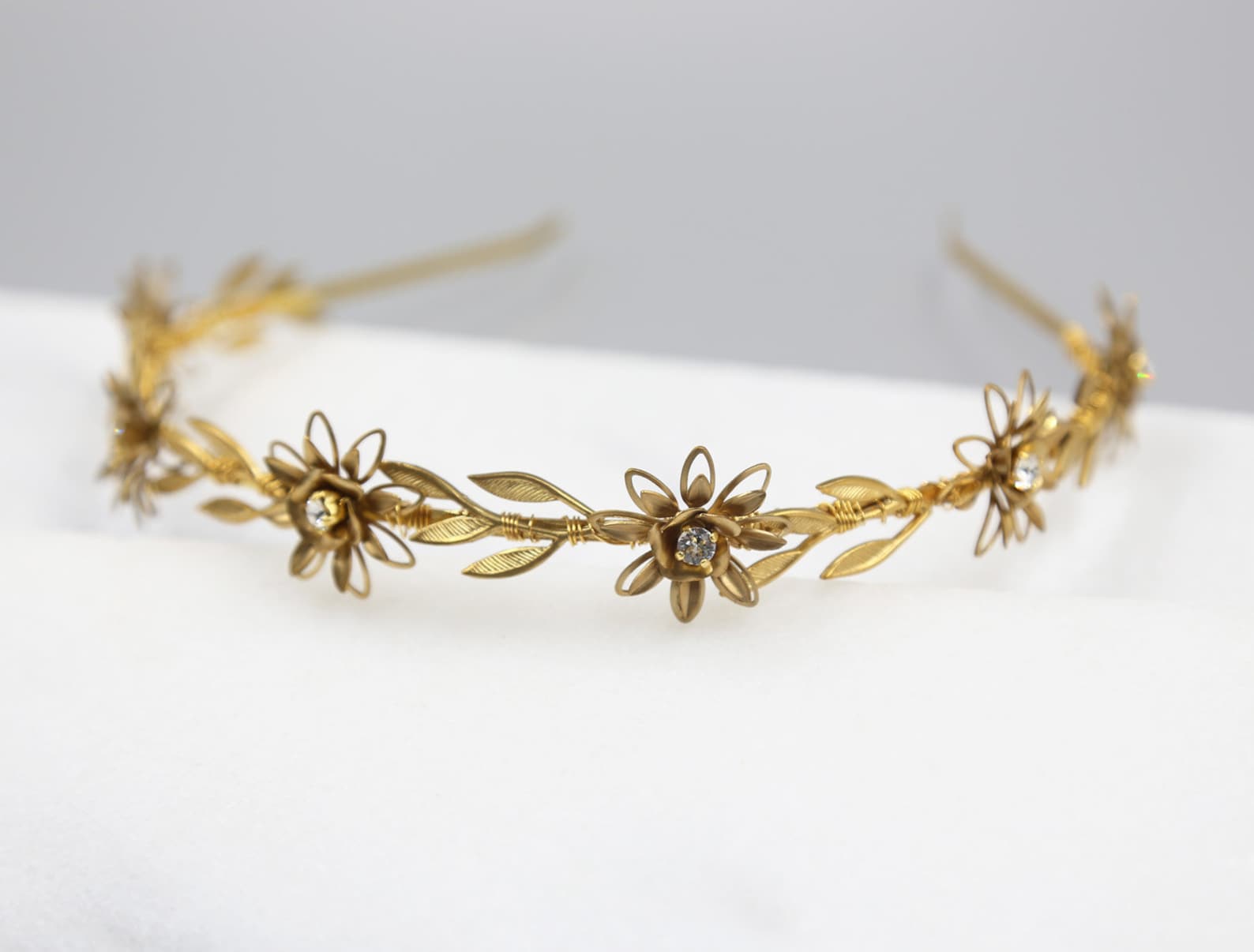 Tiny Floral Gold Wedding Head Piece, Headband, Crown, Bridal Hair Piece ...