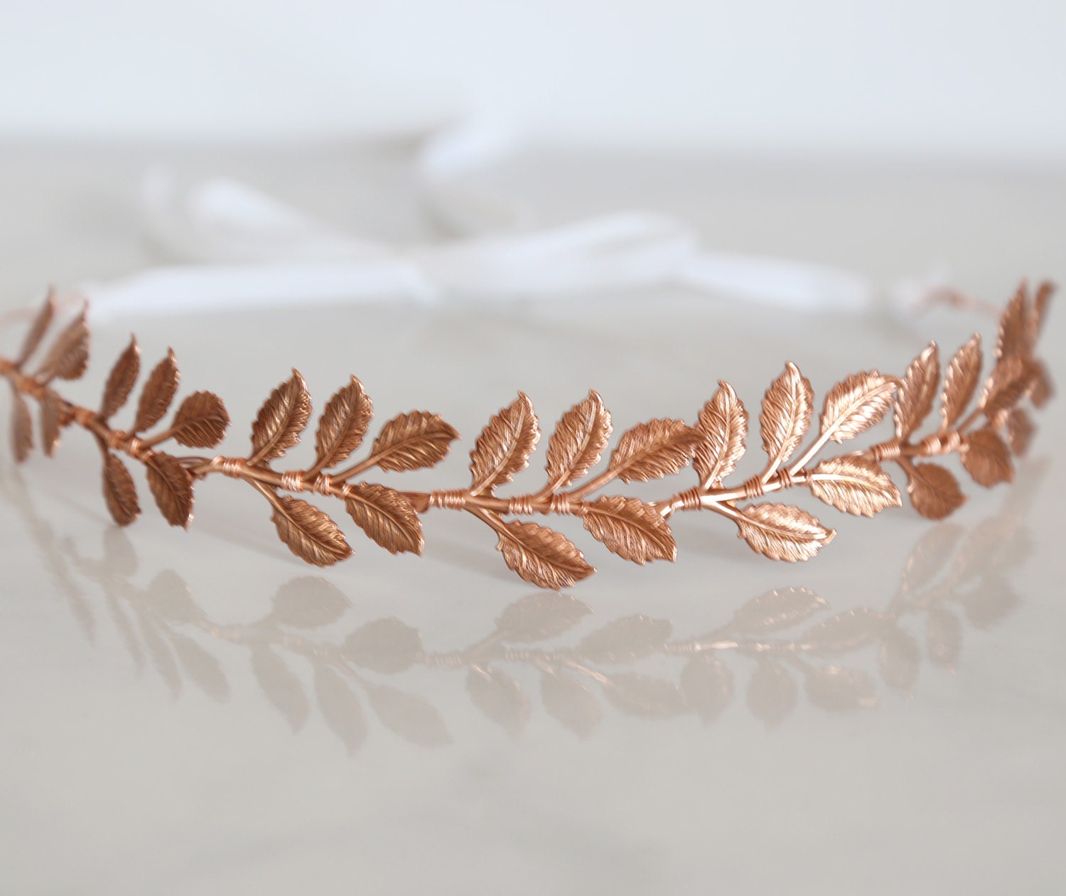 Large Leaves Rose Gold Leaf Crown Bridal or Special - Etsy