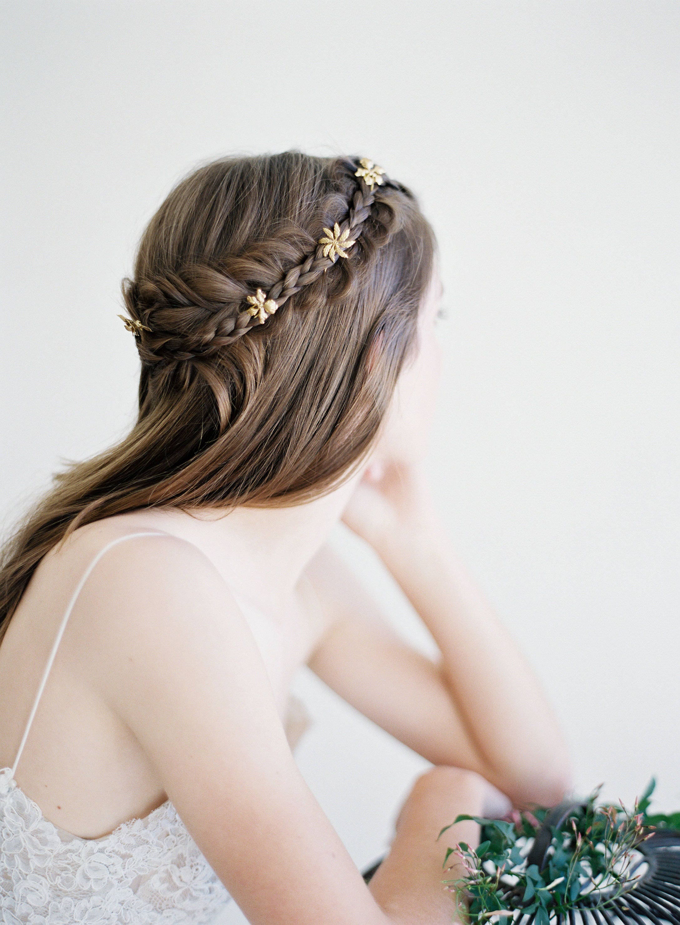 Jasmine Flower Hair Pins, Gold Brass Bridal Hair Piece (set of 3) - Etsy