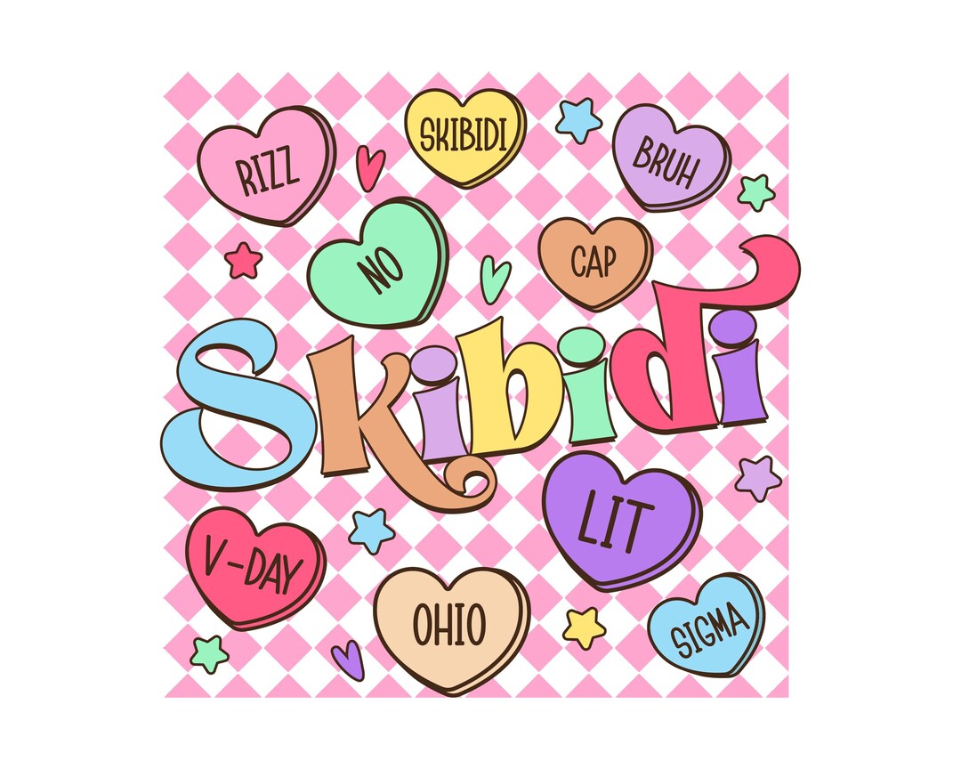 Skibidi Valentine's Day Funny Valentine's Day Rizz, No Cap PNG File ...