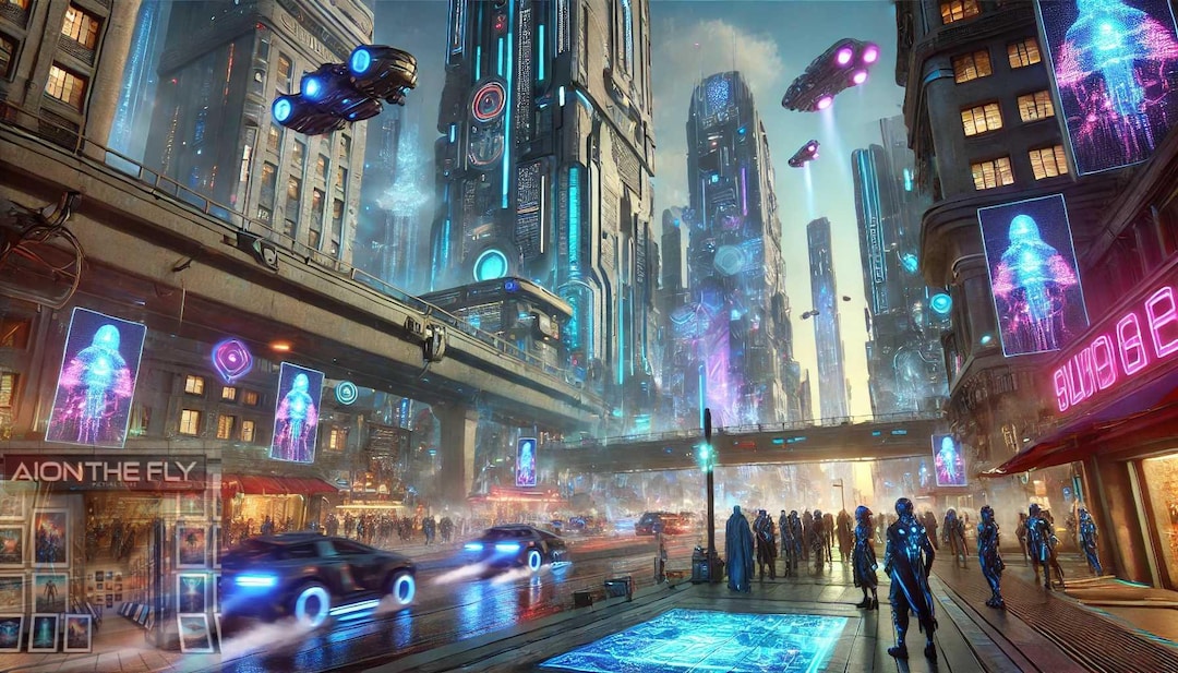 Sci-fi City Bundle 3-pack | Cyberpunk Metropolis Wall Print | Neon ...