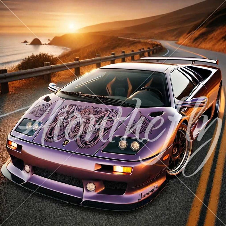 Lamborghini Diablo + Variations | Custom Exotic Car Art Prints | Neon ...