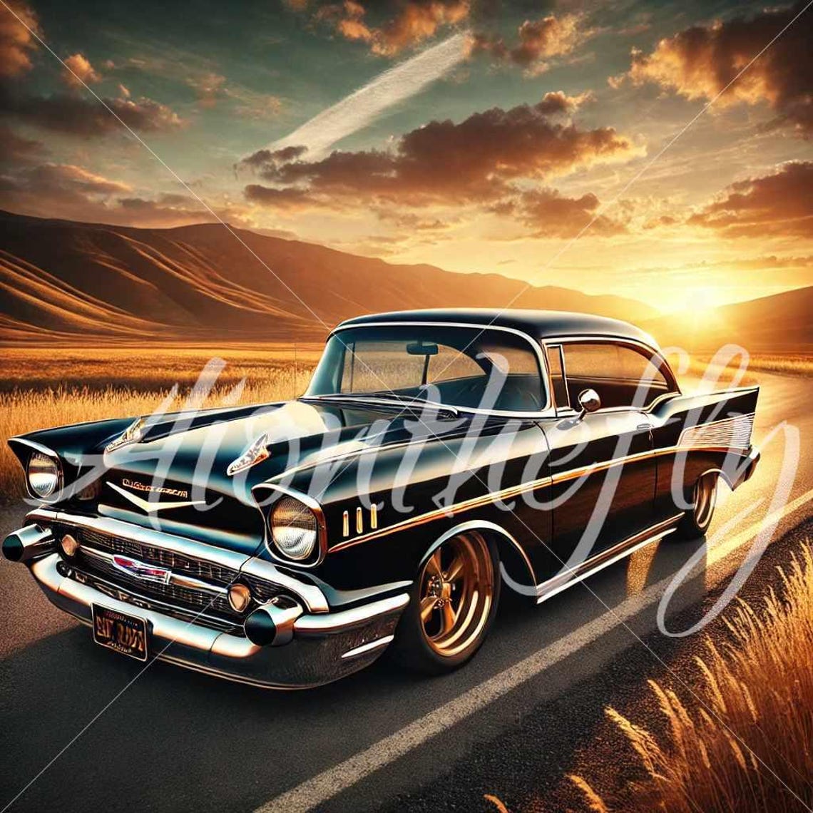 Classic 1957 Chevy Bel Air + Variations | Vintage Car Wall Decor ...