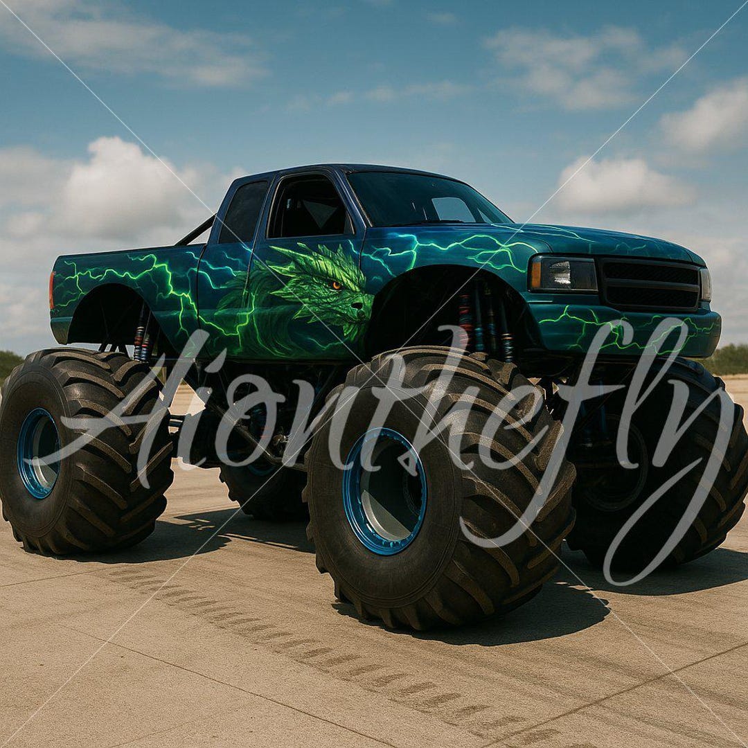Monster Truck + Variations | Venom Snake, Flaming Skull, Dragon ...