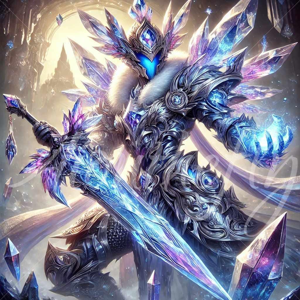 Crystal Knight Warrior | Ai-generated Fantasy Swordsman | Mystic ...