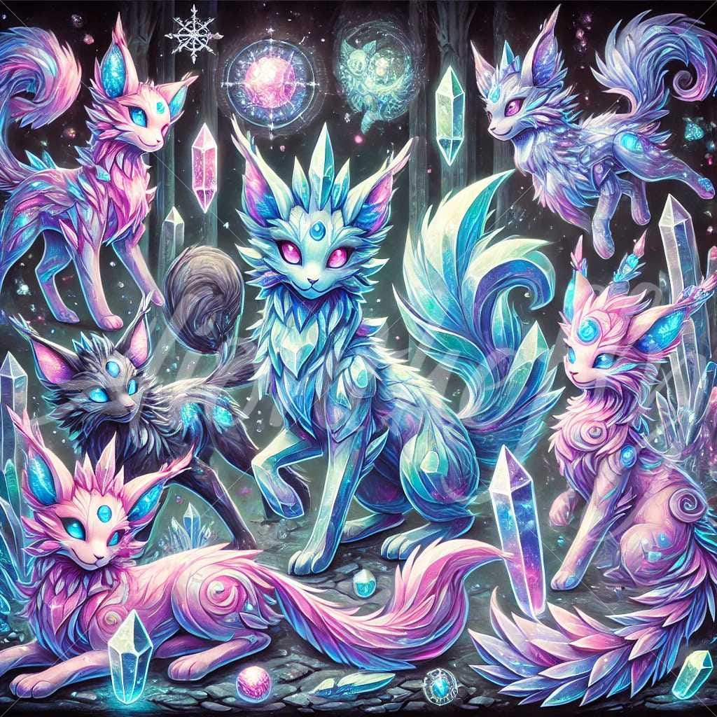 Crystal Cat Guardians | Ai-generated Fantasy Spirit Cat Art | Mystical ...