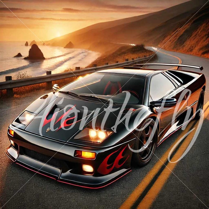 Lamborghini Diablo + Variations | Custom Exotic Car Art Prints | Neon ...