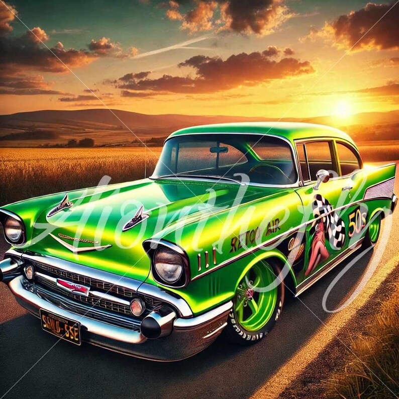 Classic 1957 Chevy Bel Air + Variations | Vintage Car Wall Decor ...