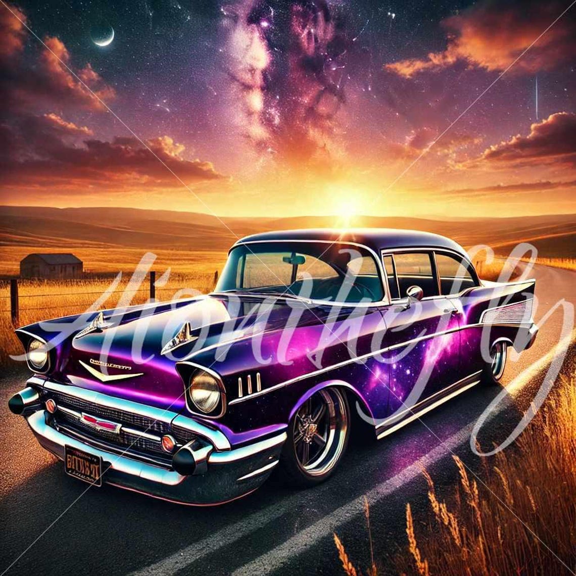 Classic 1957 Chevy Bel Air + Variations | Vintage Car Wall Decor ...