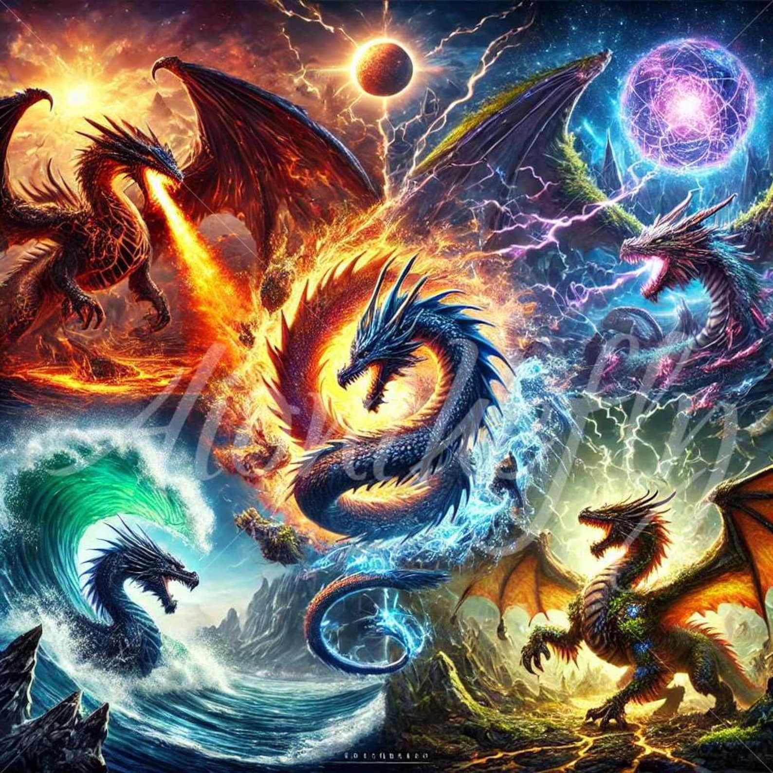 Elemental Dragon Lords | Fire, Water, Earth & Lightning | Epic Fantasy ...