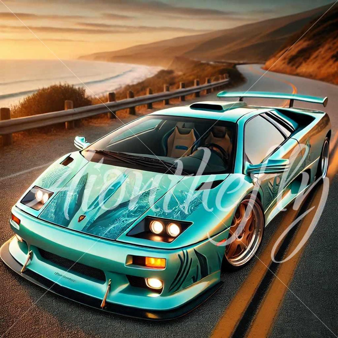 Lamborghini Diablo + Variations | Custom Exotic Car Art Prints | Neon ...