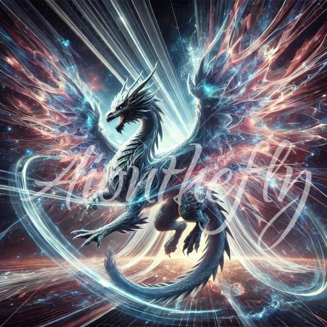 Celestial Dragon Art Print | Fantasy Dragon Wall Decor | Mythical ...