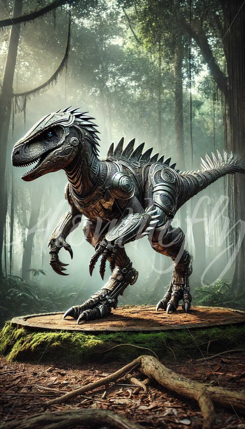 Chopper, the Modified Raptor | Futuristic Mecha Dinosaur Print | Sci-fi ...