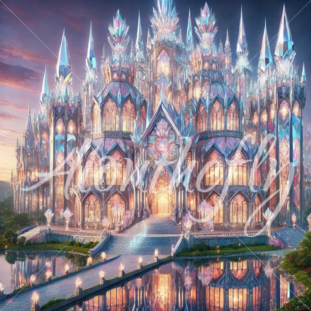 Crystal Castle Ethereal Art Print | Fantasy Palace Wall Decor ...