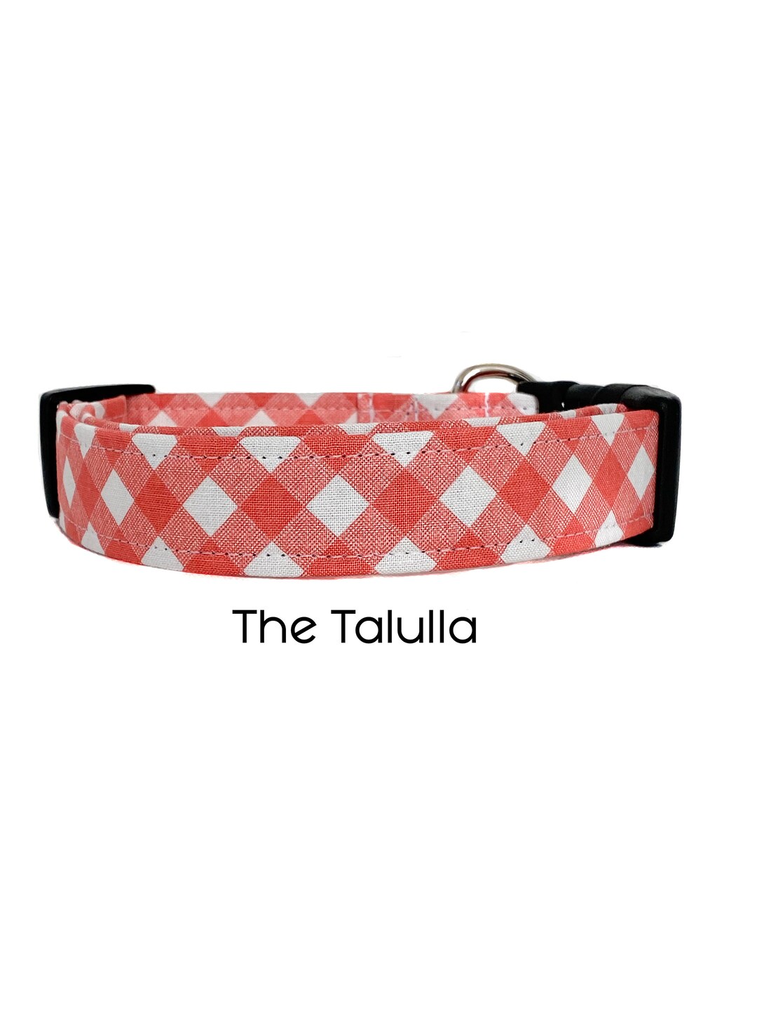 Peach and White Dog Collar / Checkered Dog Collar / Gift for Dog Lovers ...
