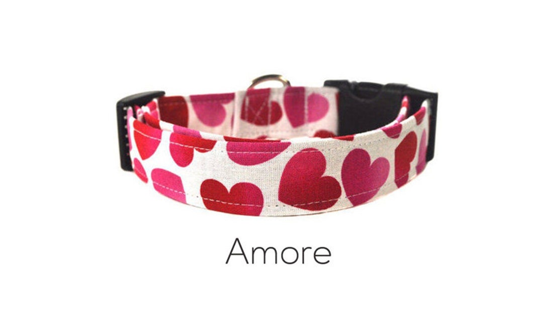 Red Hearts Dog Collar / Valentines Dog Collar / Amore Dog Collar ...