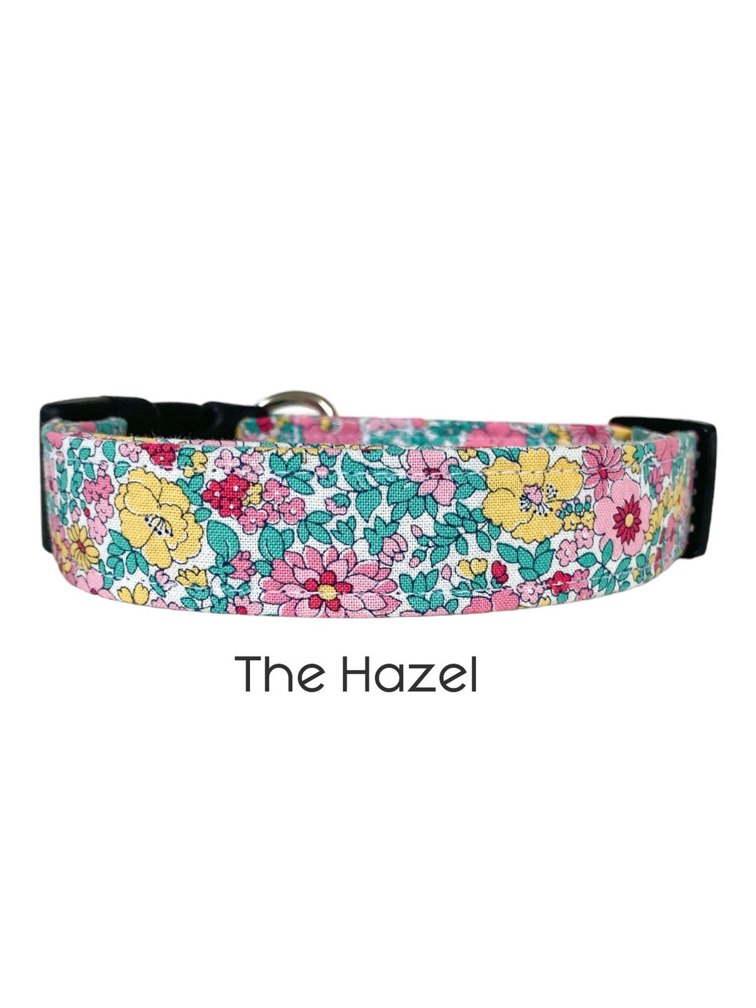 The Hazel / Pink and Yellow Floral Dog Collar / Spring Collar / Gift ...