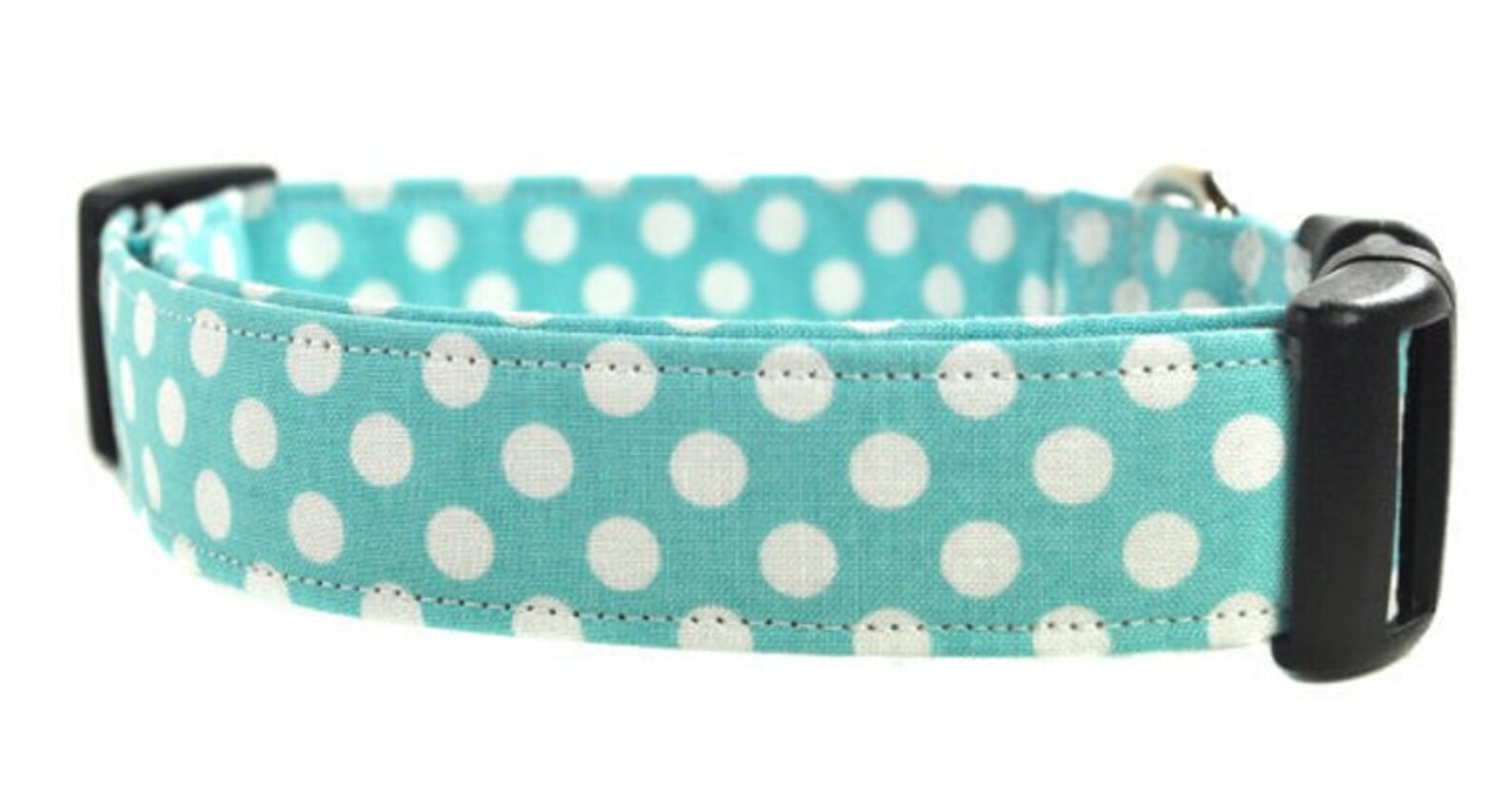 Aqua and White Polka Dot Dog Collar - the Dots in Aqua - Etsy