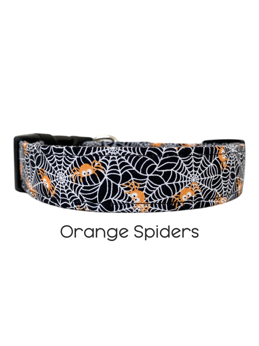 Orange Spiders Halloween Dog Collar / Spooky Spider Web Dog Collar ...