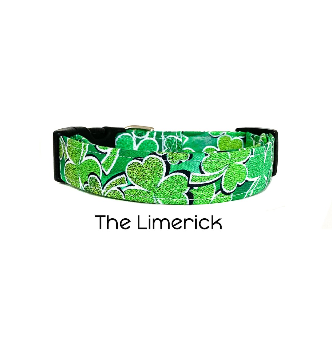The Limerick / Green and Black Clover Dog Collar / St Patricks Day Dog ...