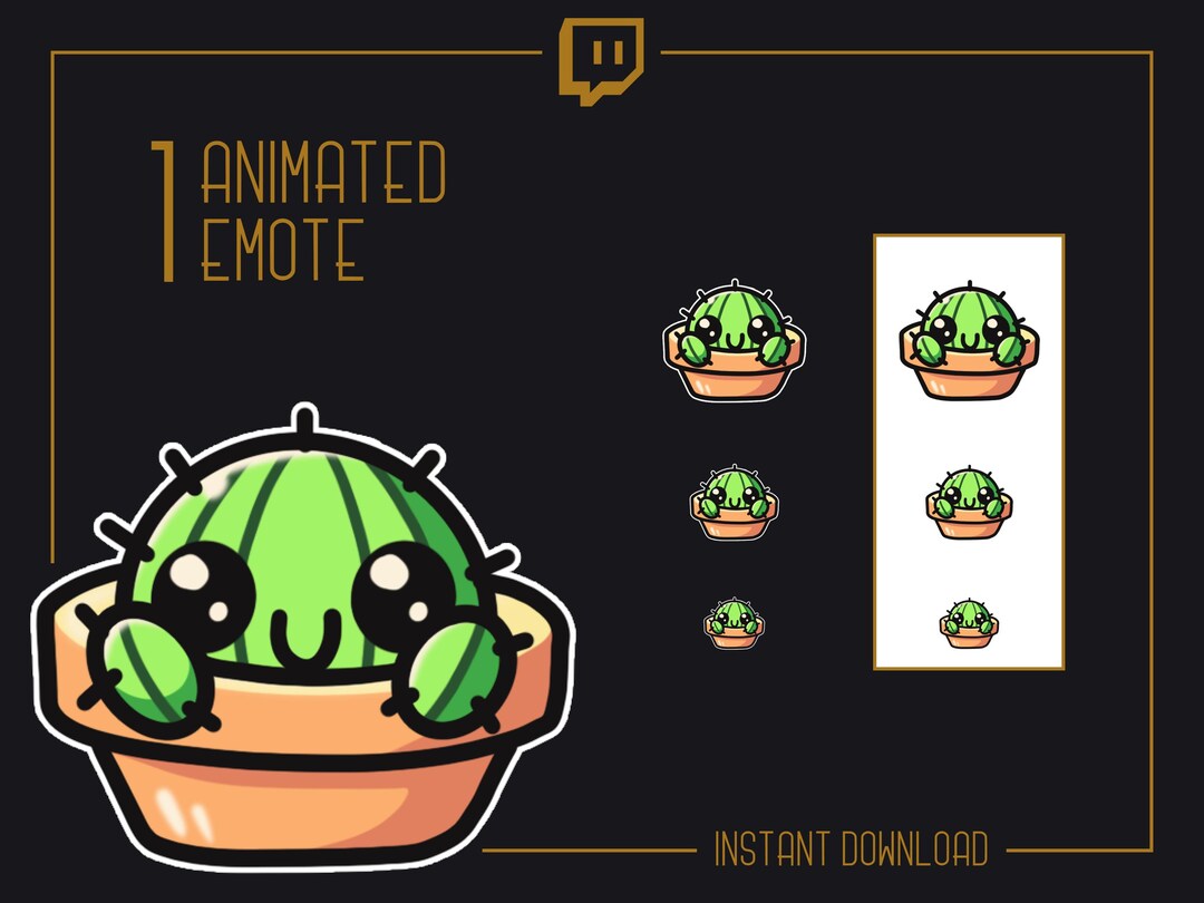 Cactus Lurk Animated Emote | Emoticon, Cute, Hidden, Shadow | Twitch ...