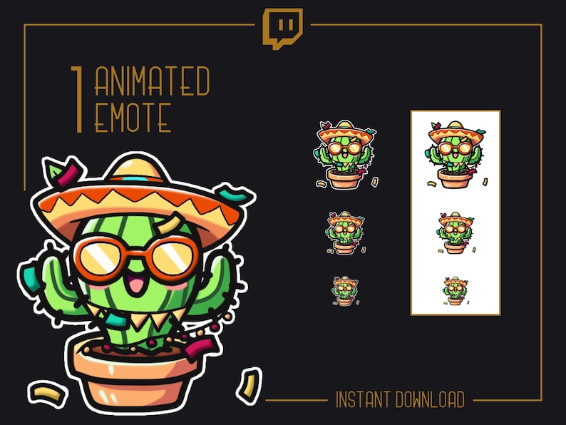 Cactus Hype Animated Emote | Emoticon, Cute, Party, Celebration ...