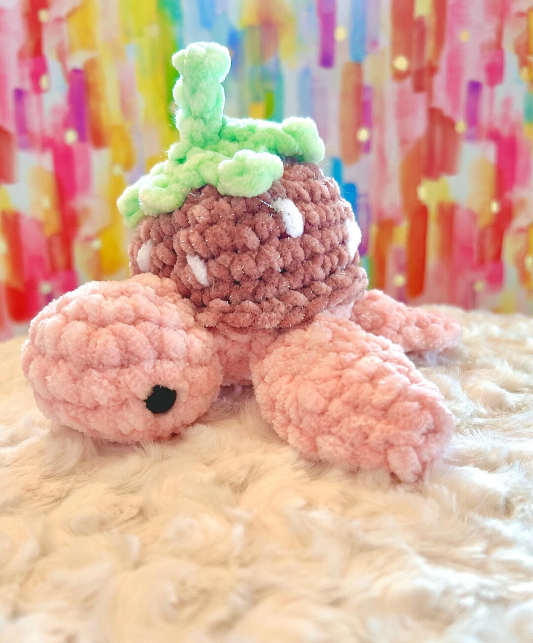 MADE TO ORDER Crocheted Strawberry Turtle - Etsy