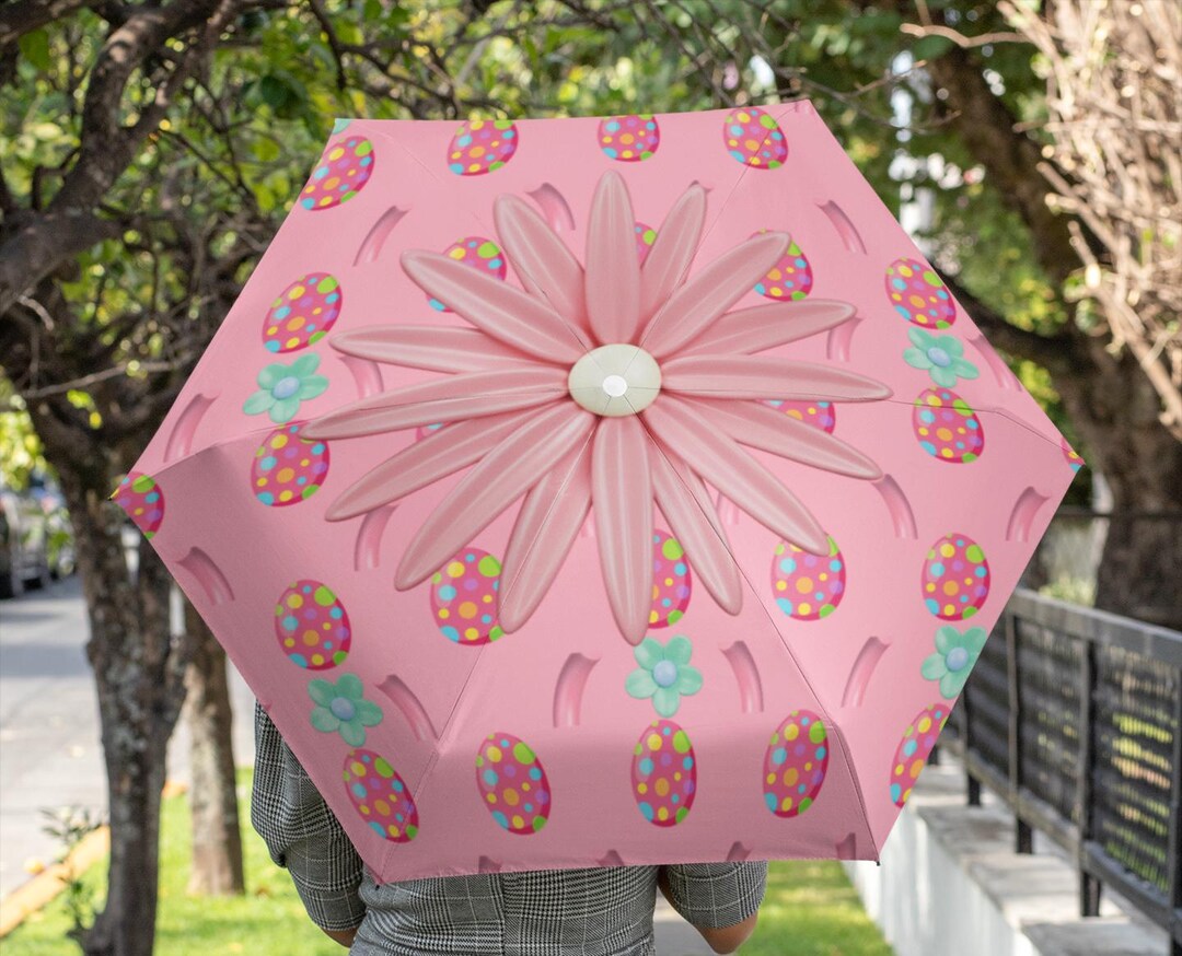 Easter Umbrella, Foldable Floral Umbrella, Colorful Easter Egg Design ...