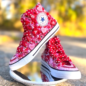 Adult Bling Converse Shoes: Valentine Conversation Hearts, Pearls ...