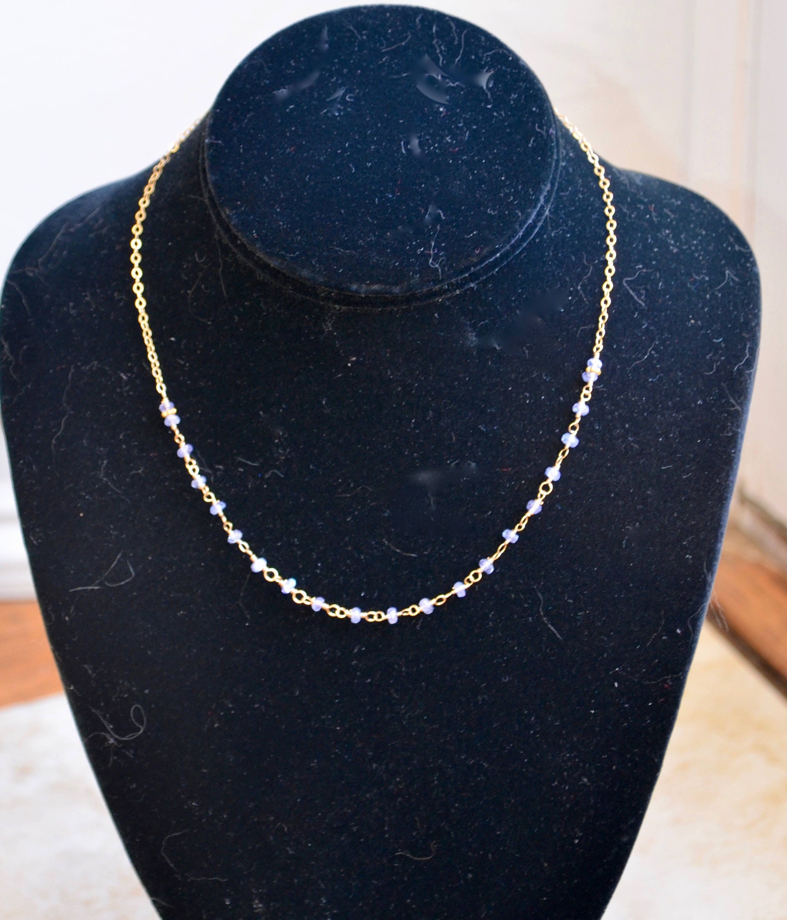 Single Strand Iolite Necklace Gold Filled Birthstone Jewelry - Etsy