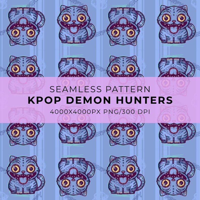 Kpop Demon Hunters Derpy Seamless Pattern- 4000 X 4000 Px 300 Dpi ...