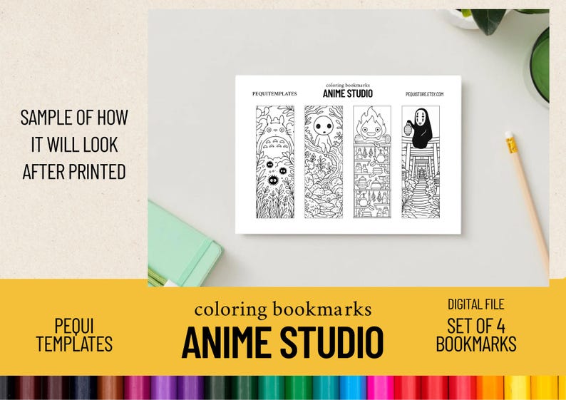 Anime Coloring Bookmarks: Studio Ghibli Style (digital Download) - Etsy