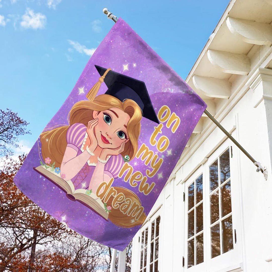 Graduation Tangled Princess Garden Flag, Class of 2026 Rapunzel Yard ...