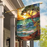 Summer Garden Flag, Beachy Summer Flag, Coastal Flag. Beach House Decor ...