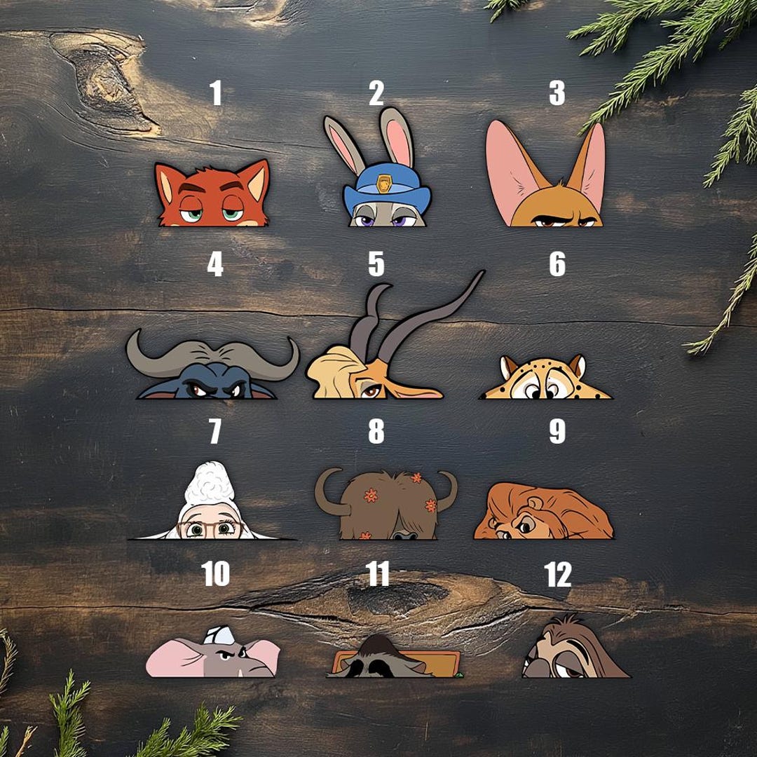 Zootopia Peeker Peeking Car Window Decals - Bumper Waterproof Stickers ...