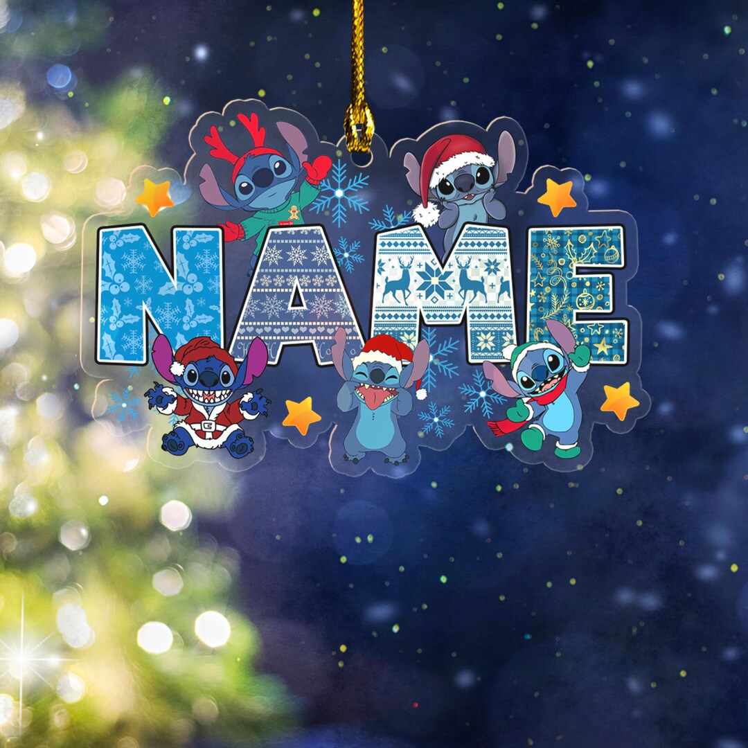 Custom Disney Stitch Christmas Ornament, Disney Family Christmas Tree ...