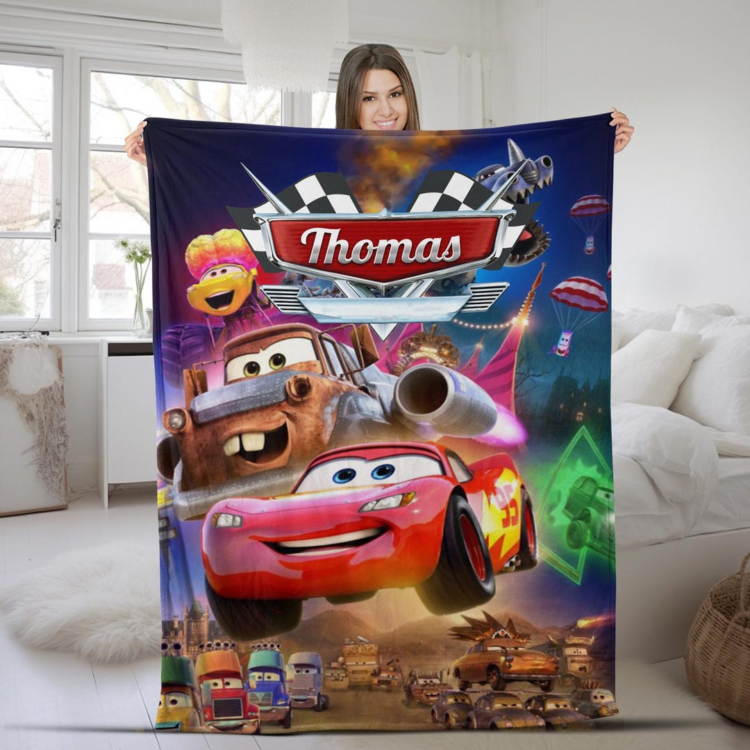 Personalized Disney Cars Blanket, Custom Name Pixar Cars Blanket ...