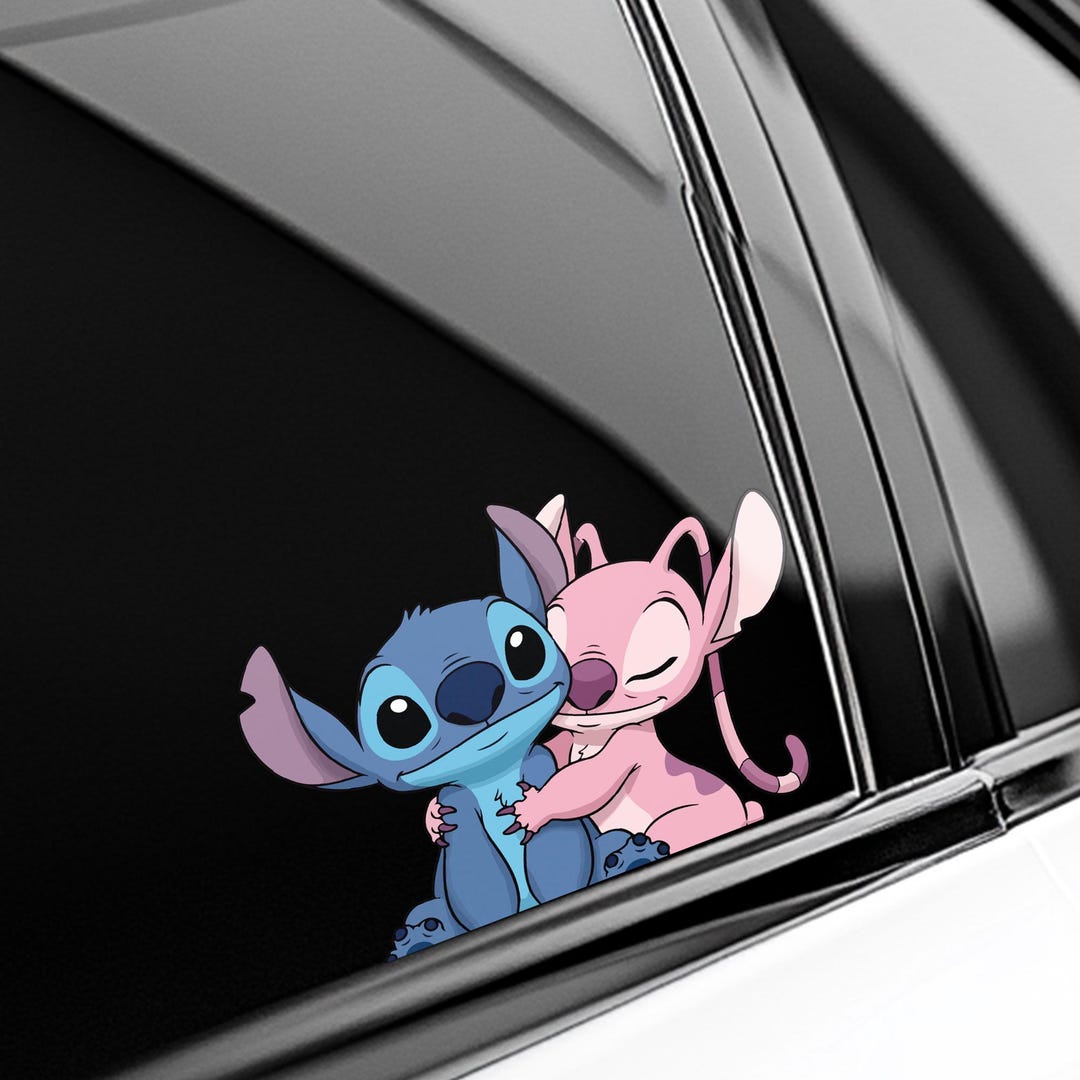 Stitch and Angel Peeker Peeking Car Window Decals - Bumper Waterproof ...