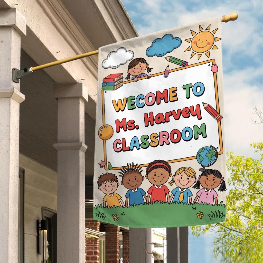Welcome Back to School Garden Flag – Teacher Yard Sign, Classroom ...